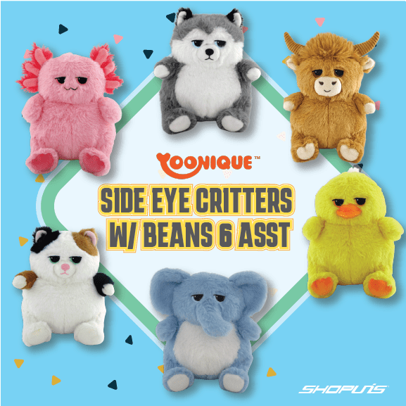 YP1372-7SECAST- 7" SIDE EYE CRITTERS W/ BEANS 6 ASST – ShopUNIS!